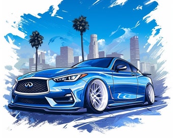 Infiniti Q50 Q60 Drifter Luxury Sports Car Drift Stance Poster Art Background Wallpaper ...