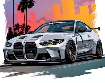 BMW M3 Modified Drifter Car Drift Stance Luxury Sports Car Art Poster Background Wallpaper ...