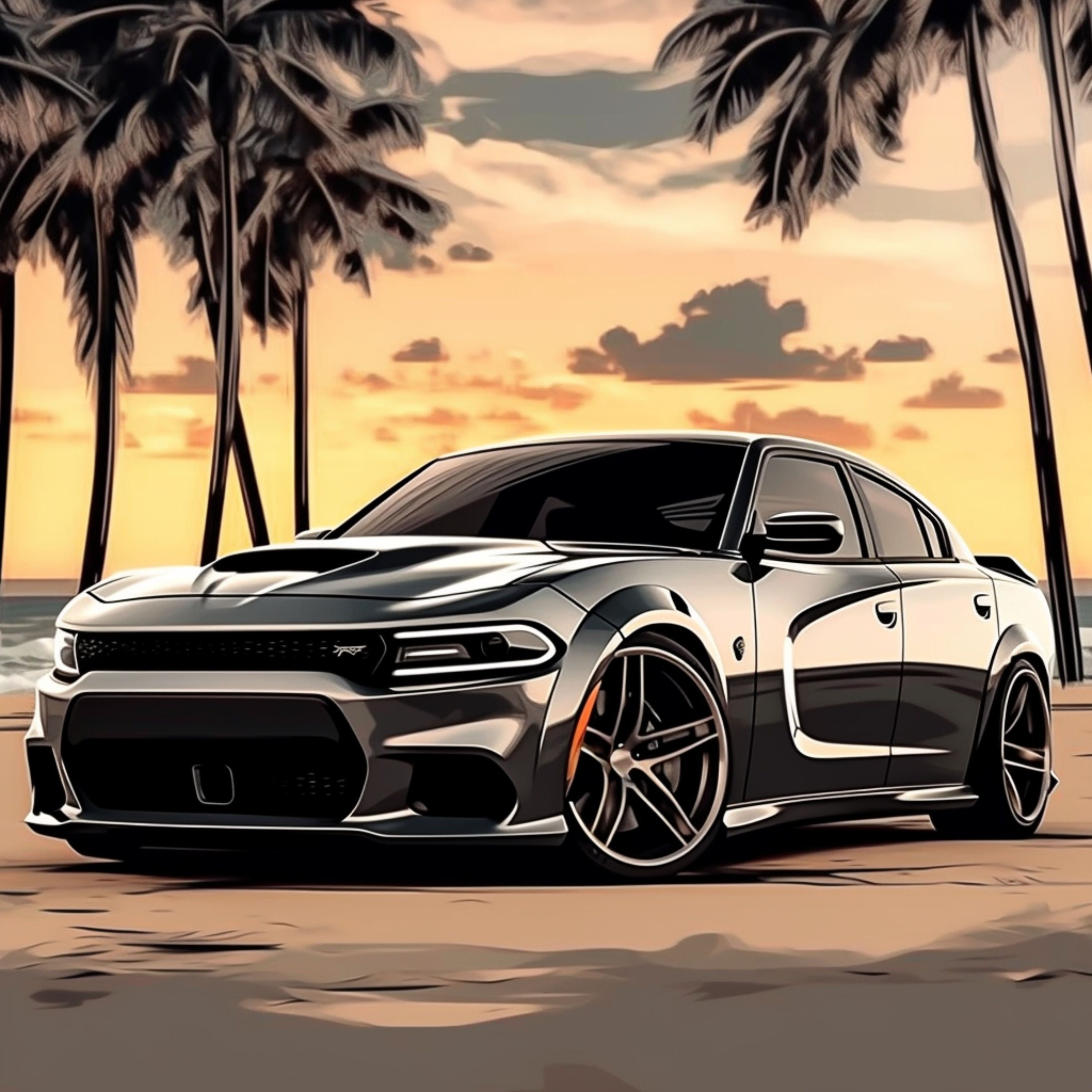 Hellcat Dodge Charger Barn In Background
