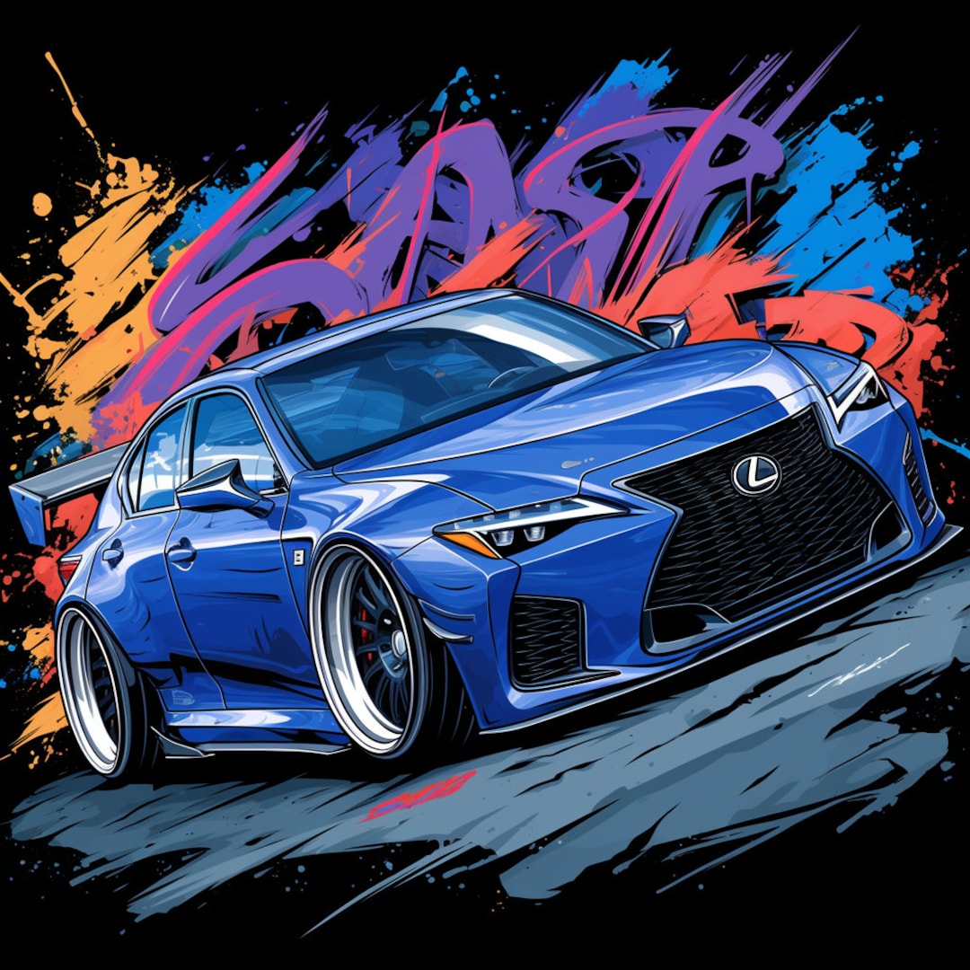 Lexus IS250 IS300 IS350 IS500 Drift Car Stance Luxury Sports Car Art ...