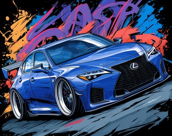 Lexus F Sport Drifter Car Drift Stance Luxury Sports Car Art Poster Background Wallpaper ...