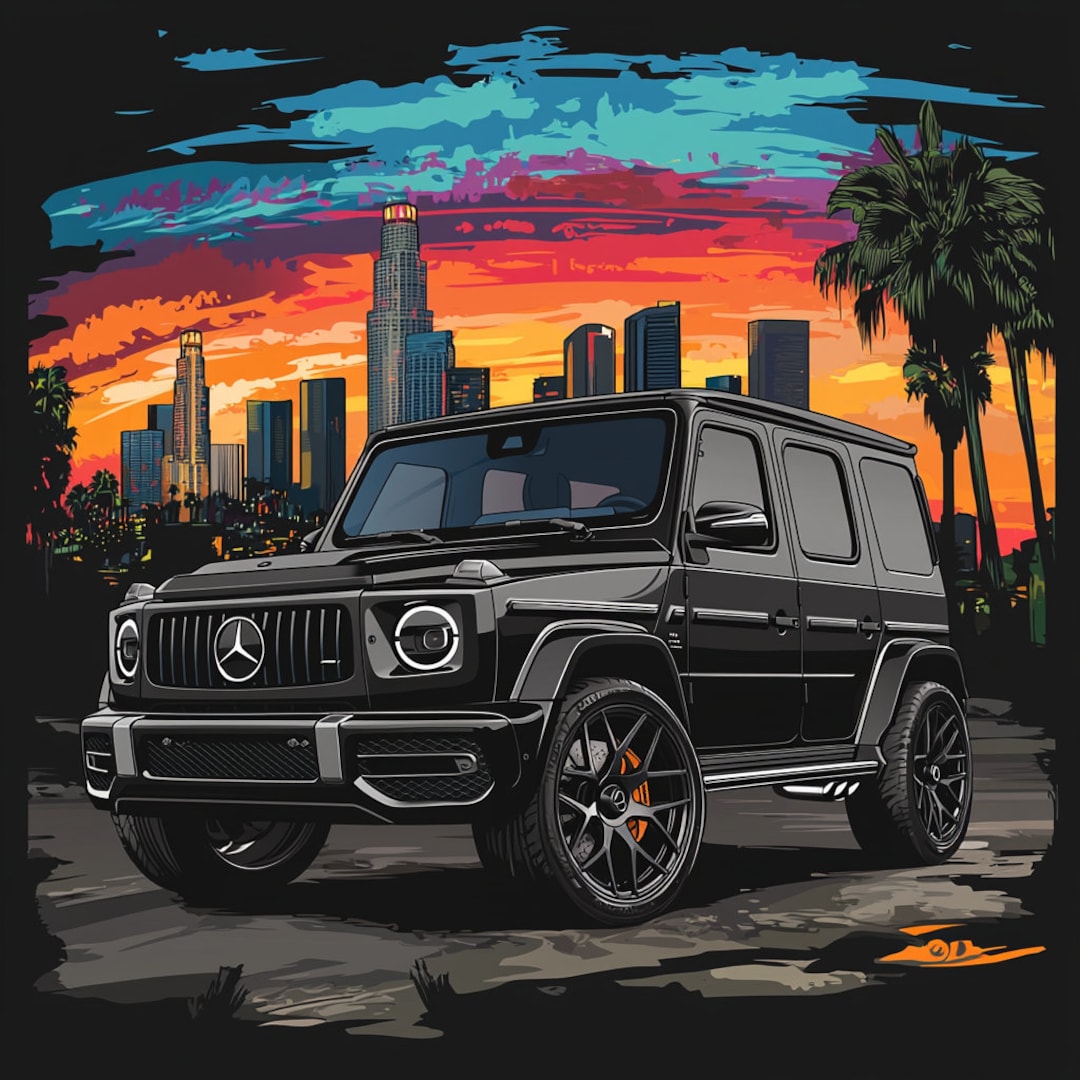 Mercedes G63 G-wagon Sports Luxury SUV Poster Wall Art Background Wallpaper Printable Digital ...