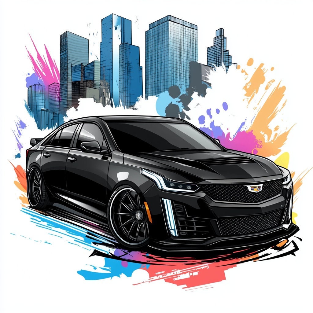 Cadillac CTS-V CT4 CT5 Drift Car Haltung Luxus Sportwagen Kunst Poster ...