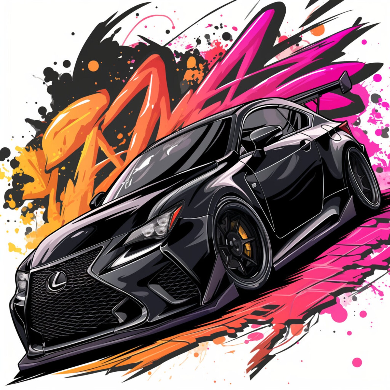 Lexus Drifter Car Drift Stance Luxury Sports Car Art Poster Background Wallpaper Printable ...