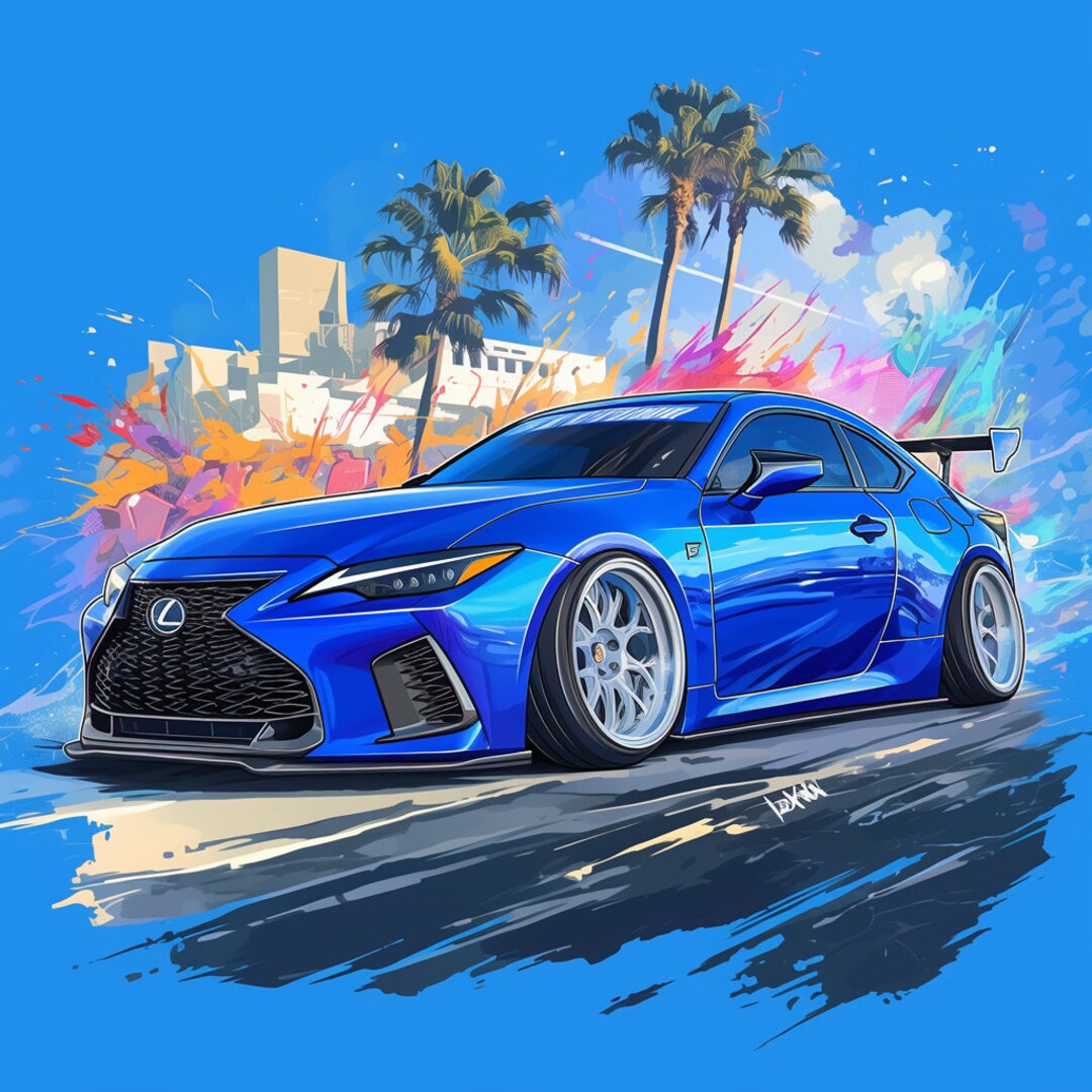 Lexus IS250 IS300 IS350 IS500 Drift Car Stance Luxury Sports Car Art ...