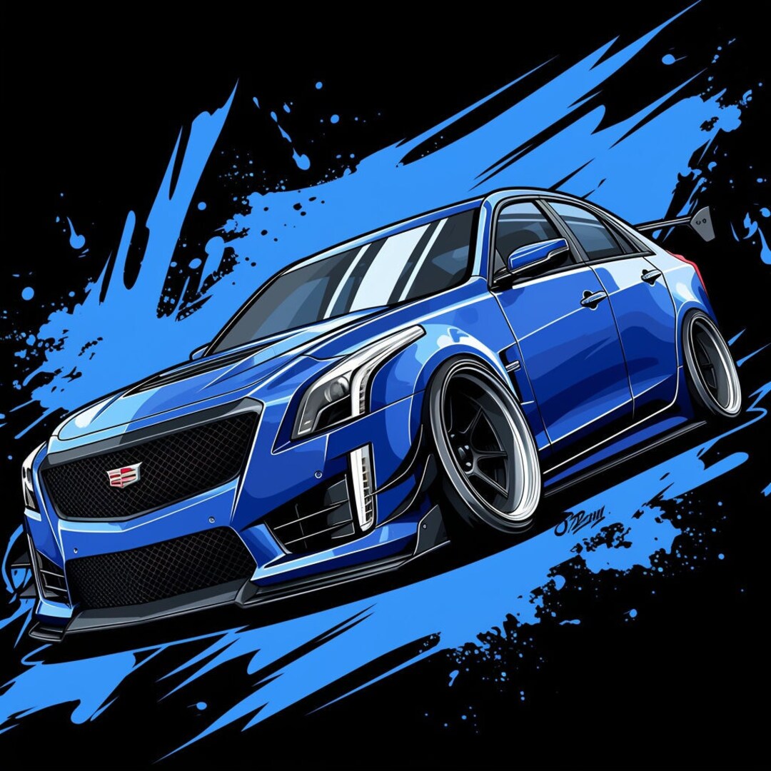 Cadillac CTS-V CT4 Drift Car Stance Luxury Sports Car Drifter Art ...