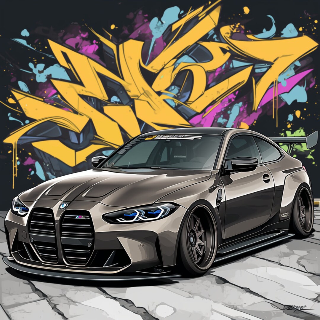 BMW I4 I7 M3 Drifter Car Drift Stance Luxury Sports Car Art Poster Background Wallpaper ...