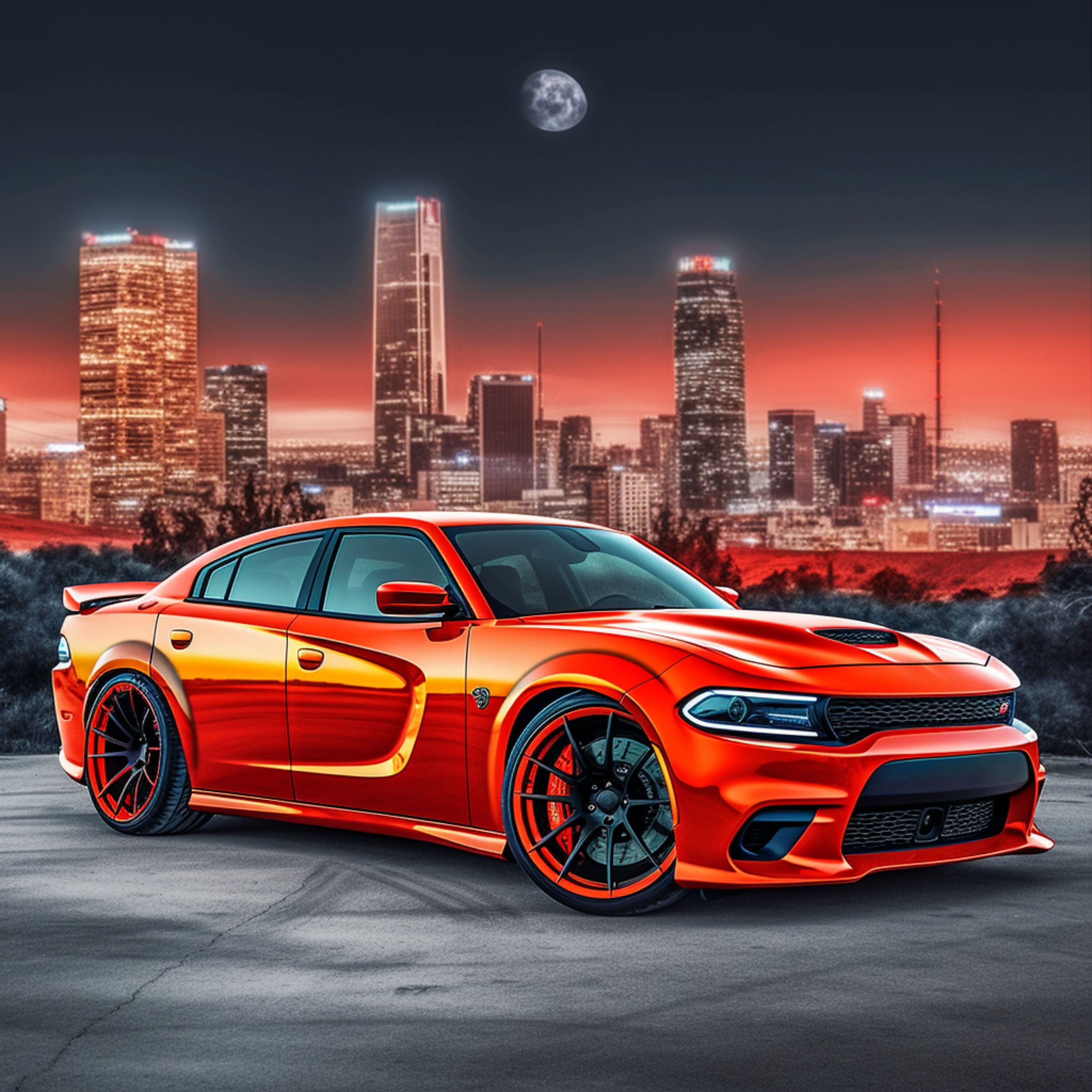 Hellcat Dodge Charger Barn In Background