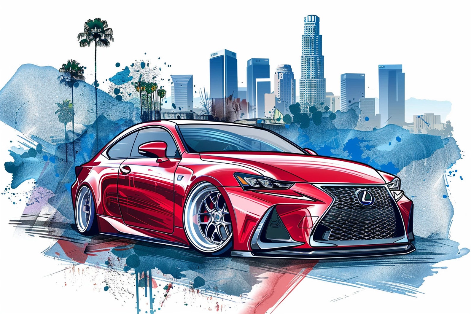 Lexus F Sport Drifter Car Drift Stance Luxury Sports Car Art Poster ...