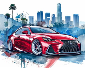 Lexus Drifter Car Drift Stance Luxury Sports Car Art Poster Background Wallpaper Printable ...