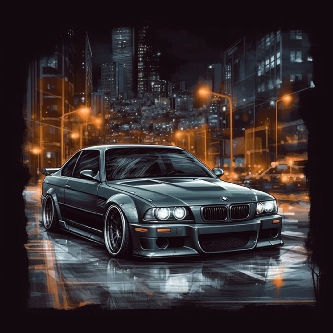 BMW M3 Drifter Car Drift Stance Luxury Sports Car Art Poster Background ...