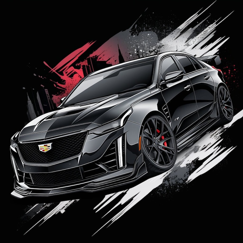 Cadillac CTS-V CT4 Drift Car Stance Luxury Sports Car Drifter Art ...
