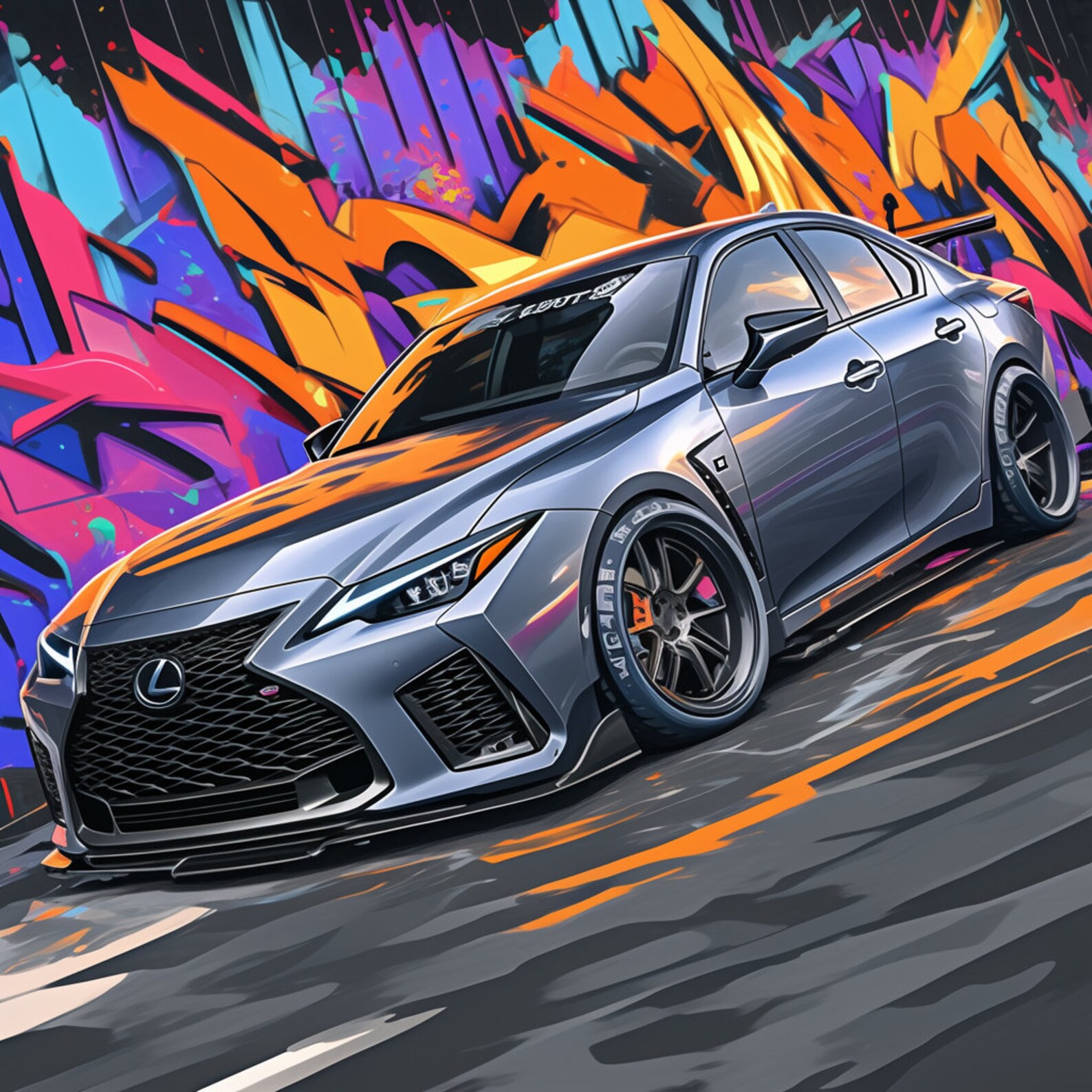 Lexus Drifter Car Drift Stance Luxury Sports Car Art Poster Background ...