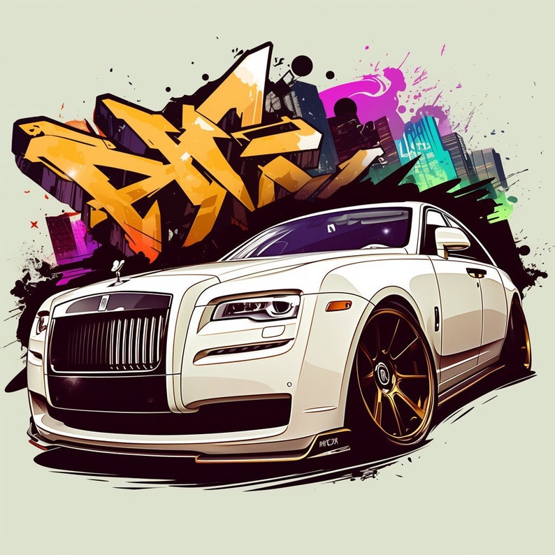 Rolls Royce Wraith Luxury Car Graffiti Poster Art Background Wallpaper ...
