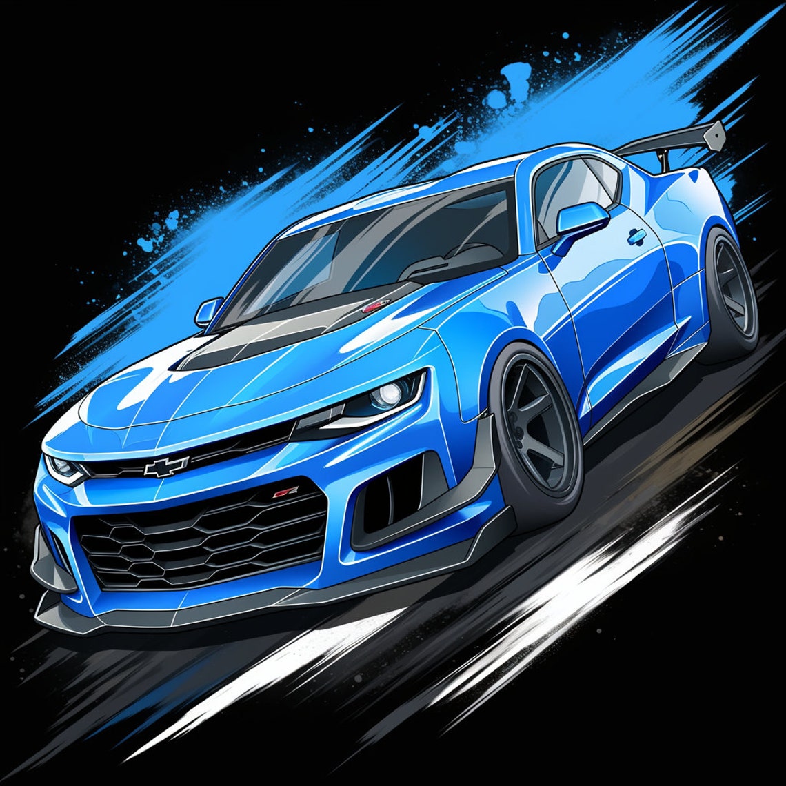Chevrolet Camaro ZL1 Chevy Muscle Car Art Cityscape Background ...