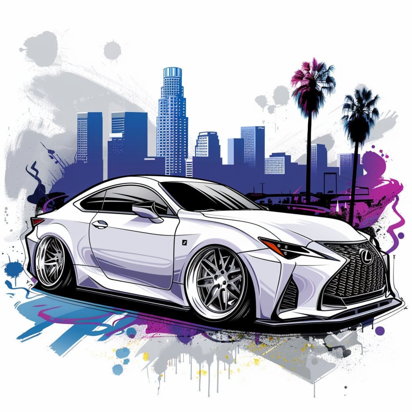 Lexus RC350 IS350 Drifter Car Drift Stance Luxury Sports Car Art Poster Background Wallpaper ...
