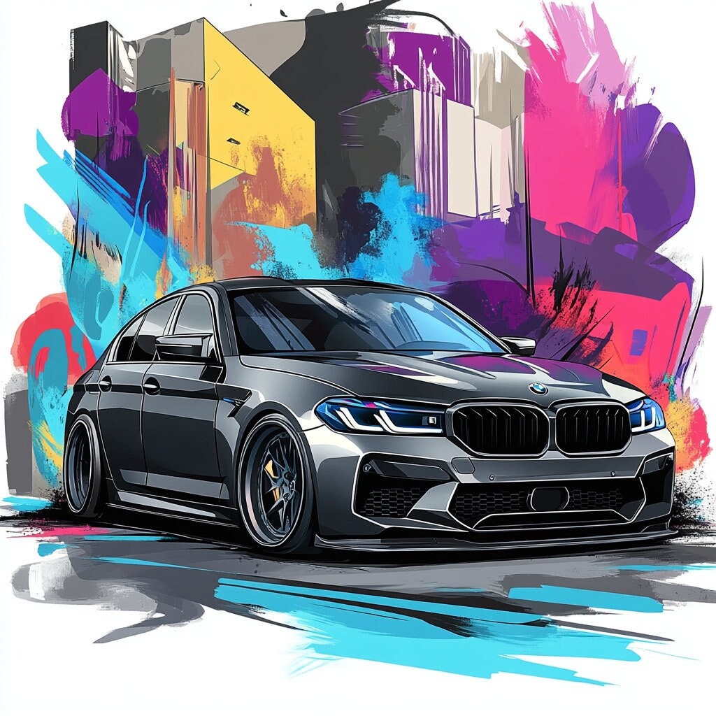 BMW 3 Series Drifter Car Drift Stance Luxury Sports Car Art Poster ...