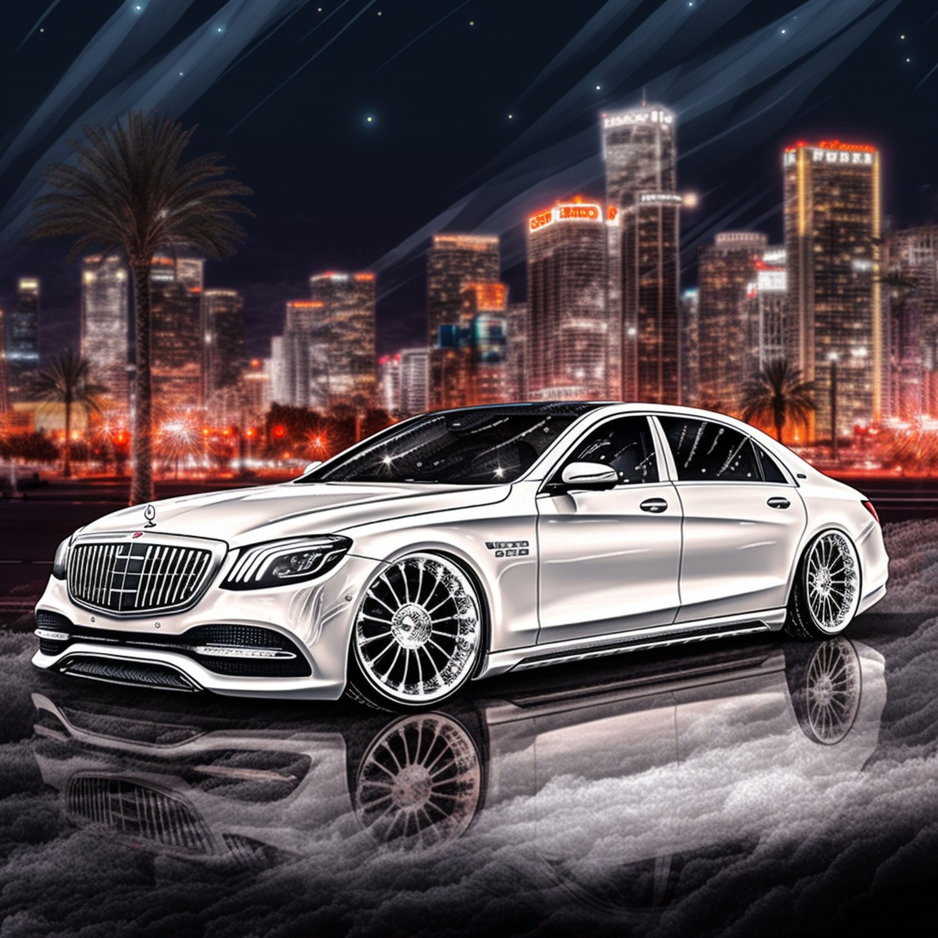 Mercedes Maybach Benz Luxury Car Sports Car Poster Art Background ...