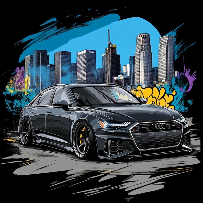 Audi S5 S6 A5 A6 Luxury Drifter Sports Car Drift Stance Art Poster Background Wallpaper ...