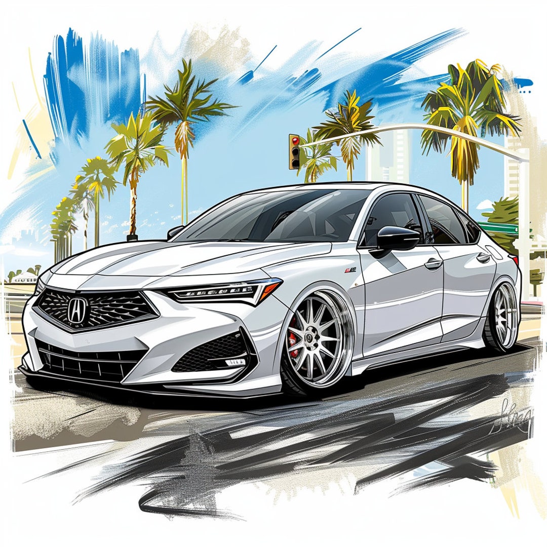Acura TLX Drifter Modified Muscle Car Sports Car Stance Wall Poster Art ...