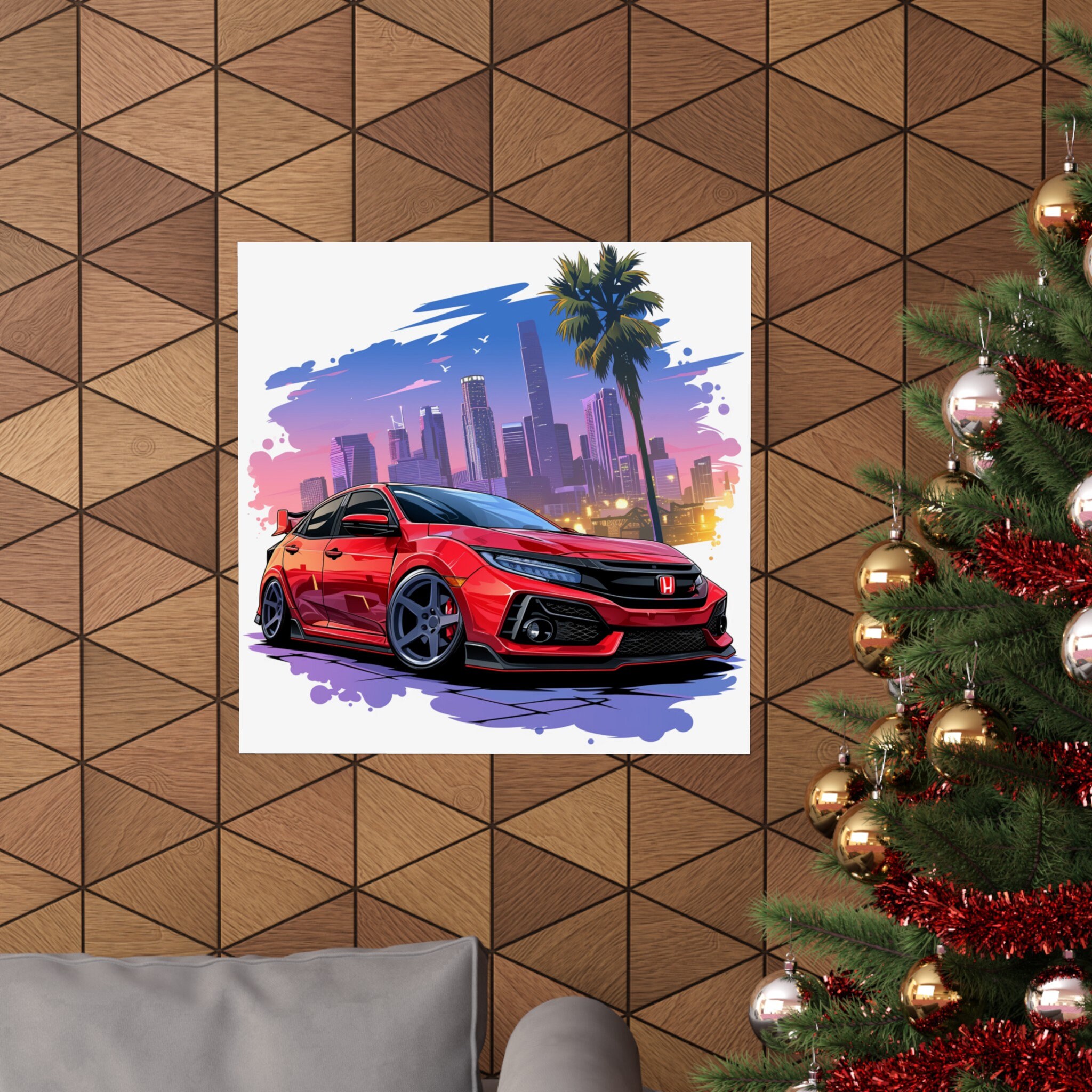 Honda Civic Type R Sports Car Man Cave Dorm Room Poster Wall Art - Etsy