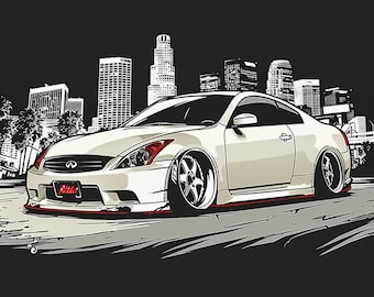 Infiniti Q50 Q60 Drifter Luxury Sports Car Drift Stance Poster Art Background Wallpaper ...