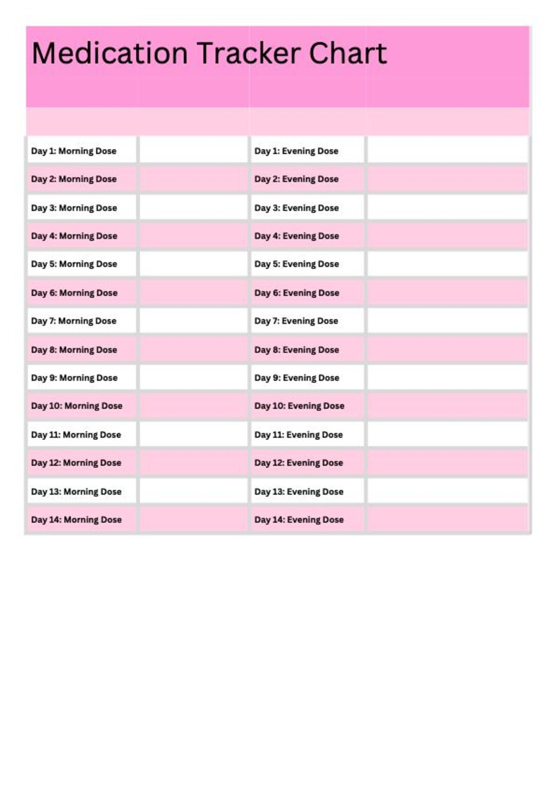 Daily Medication Tracker Chart for Kids & Family - Etsy Canada