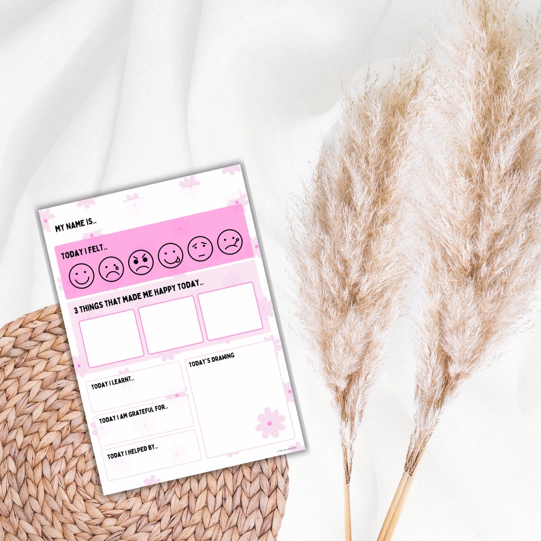 Printable Flowers Kids Gratitude Sheet, PDF Printable Download ...