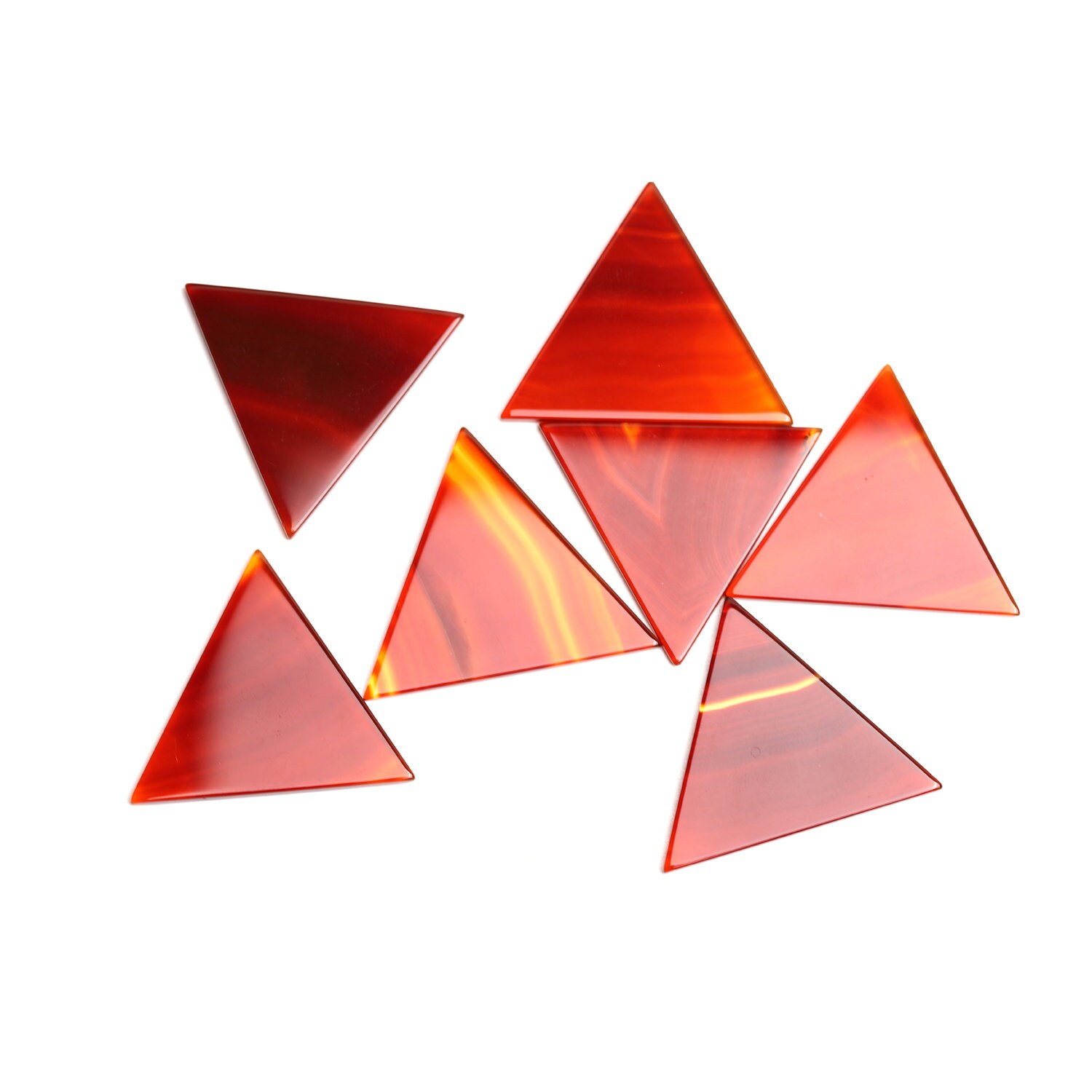 Natural Carnelian Triangle Flat Top Straight Side FTSS Both Side ...