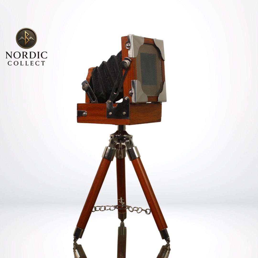 Vintage Wooden Camera Replica on Adjustable Tripod: Photography Prop ...