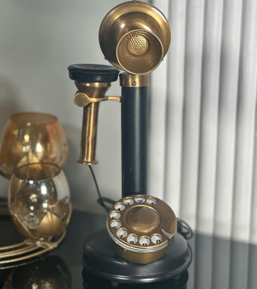Antique Style Functional Candlestick Phone Retro Home Decor Unique ... Antique Style Functional Candlestick Phone Retro Home Decor Unique ...