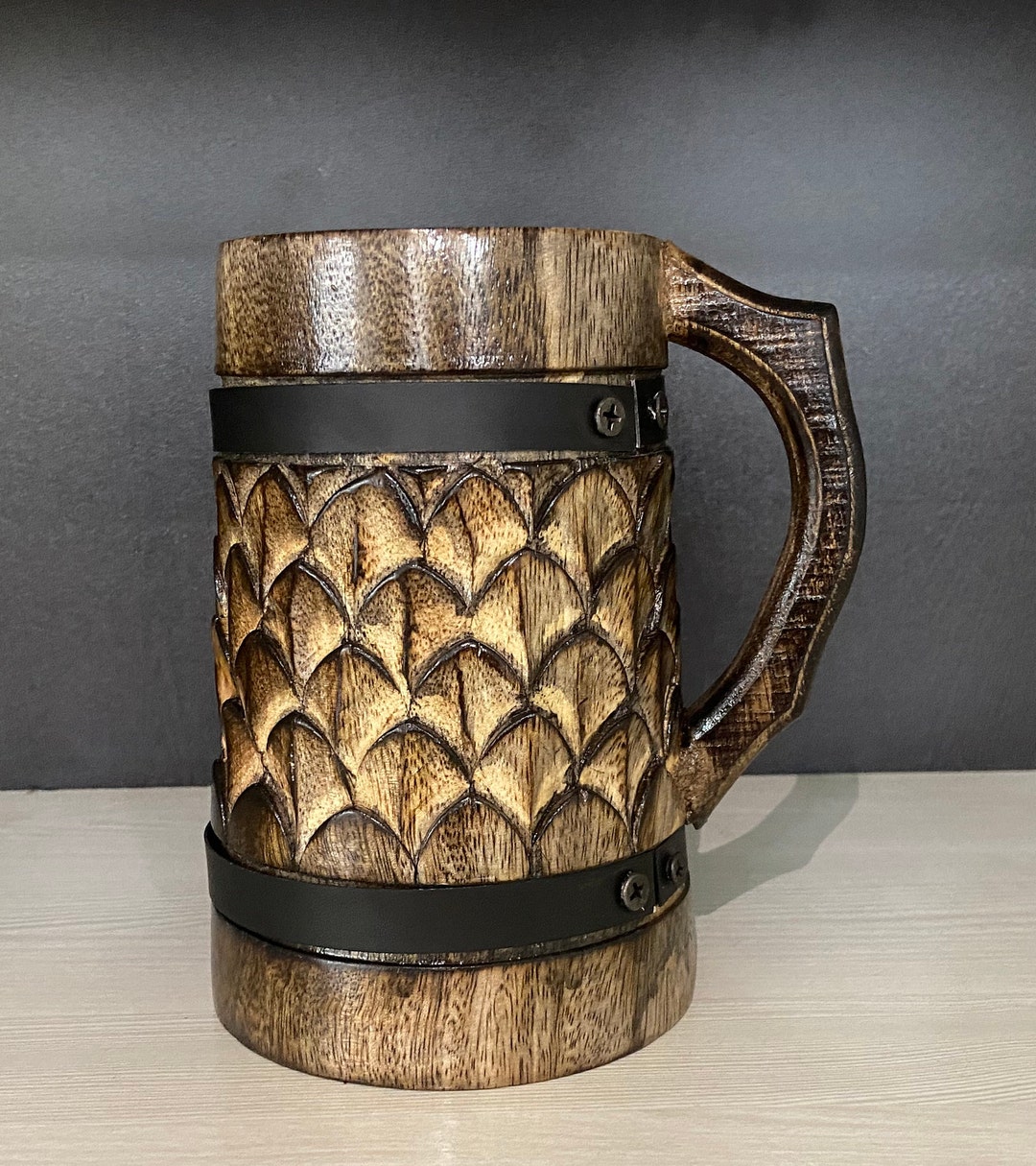 Drinking Tankard Wooden Mug Classical Handcrafted Beer Authentic ...