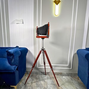 Classic Vintage Design Camera With Wooden Tripod | Retro Home Style - Etsy