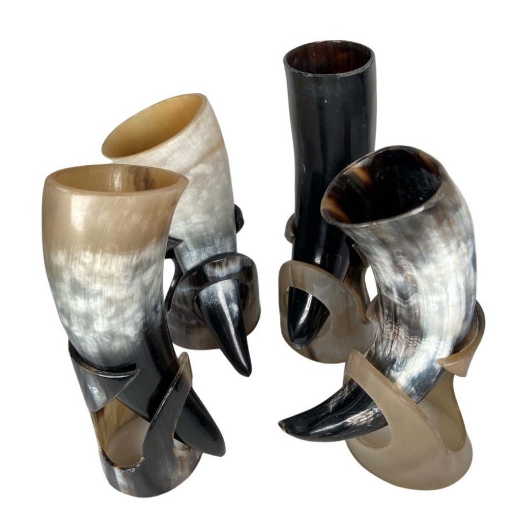 Set of 4 Horn Inspired Glassware Collection With Holder Nordic Drinking ...