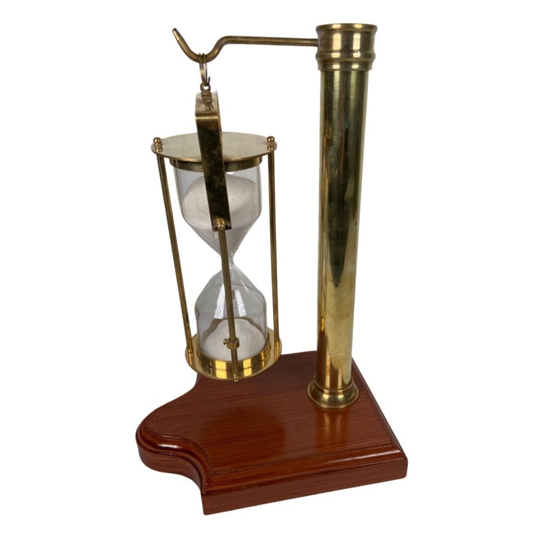 Decorative Hanging Hourglass Solid Shiny Brass With Wooden Base Sand ...