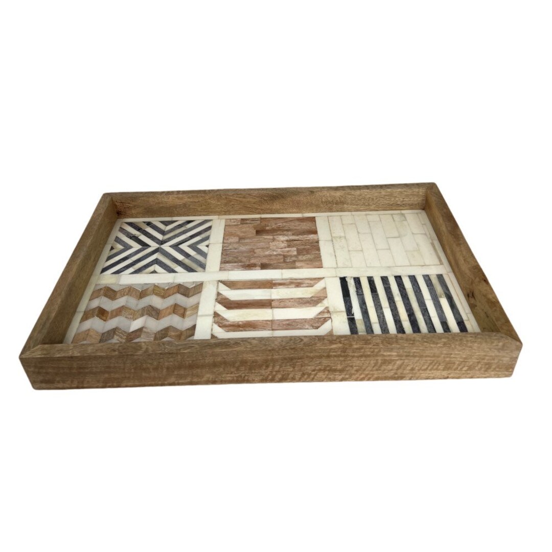 Artisanal Rectangular Wood Tray Six Distinct Patterns and Textures - Etsy