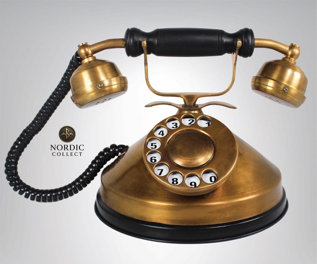Vintage Brass Rotary Telephone – Decorative Antique Style Phone for ...