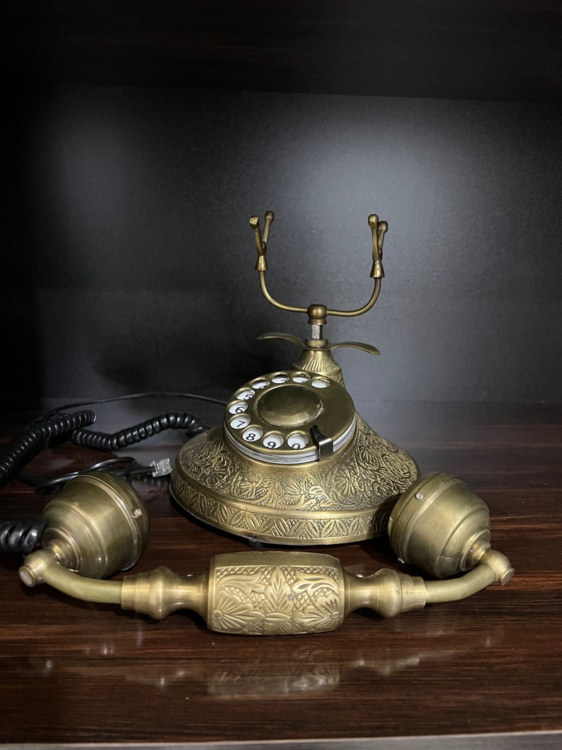 Antique Rotary Dial Telephone Replica Decorative Handmade Full Working ...