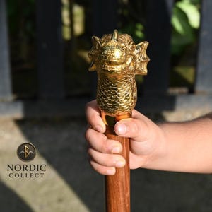Handmade Brass Dragon Walking Cane – Gothic Royal Decor, Cosplay Prop ...