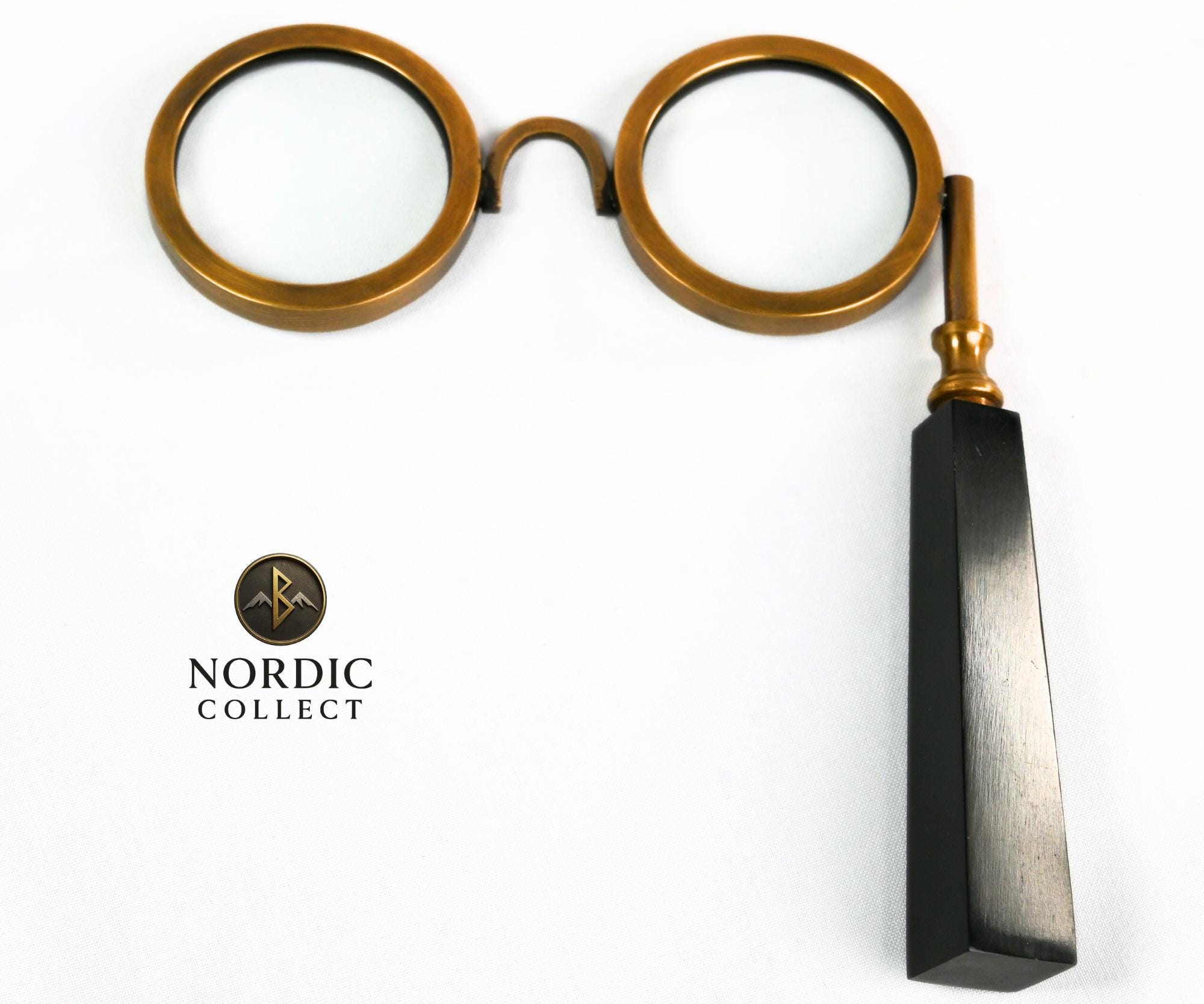 Vintage Brass Double Lens Magnifying Glass Folding Steampunk Lorgnette ...