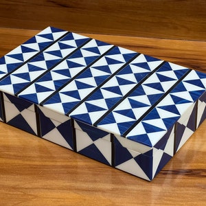 Handmade Multicolor Bone Inlay Box Set – Geometric Chevron Jewelry ...