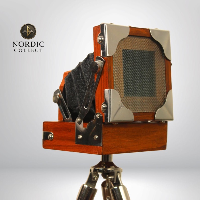 Vintage Wooden Camera Replica on Adjustable Tripod: Photography Prop ...