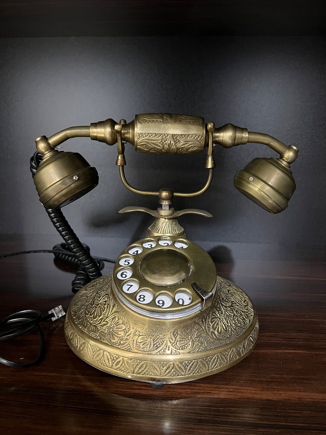 Antique Rotary Dial Telephone Replica Decorative Handmade Full Working ...