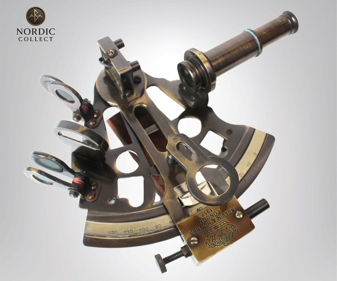 Vintage Antique Brass Sextant – Kelvin & Hughes Replica | Nautical ...