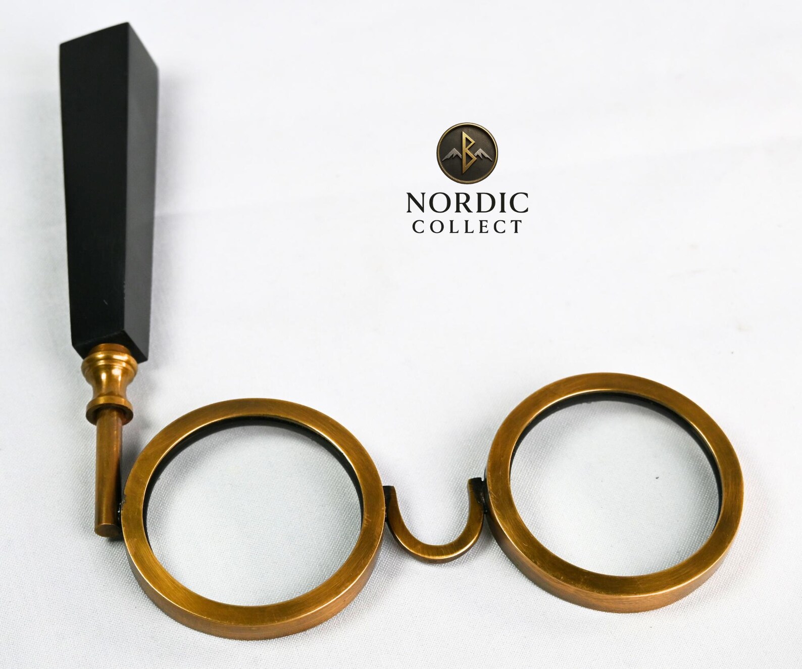 Vintage Brass Double Lens Magnifying Glass Folding Steampunk Lorgnette ...