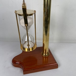 Decorative Hanging Hourglass Solid Shiny Brass With Wooden Base Sand ...
