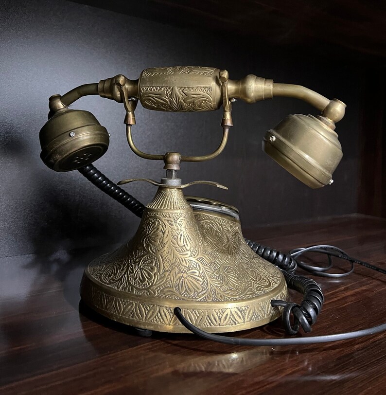 Antique Rotary Dial Telephone Replica Decorative Handmade Full Working ...