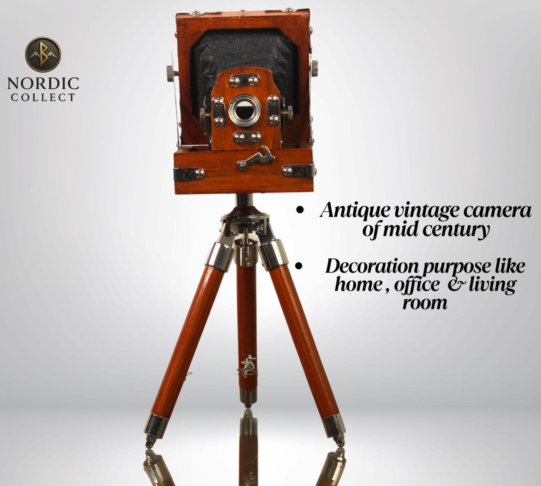 Vintage Wooden Camera Replica on Adjustable Tripod: Photography Prop ...