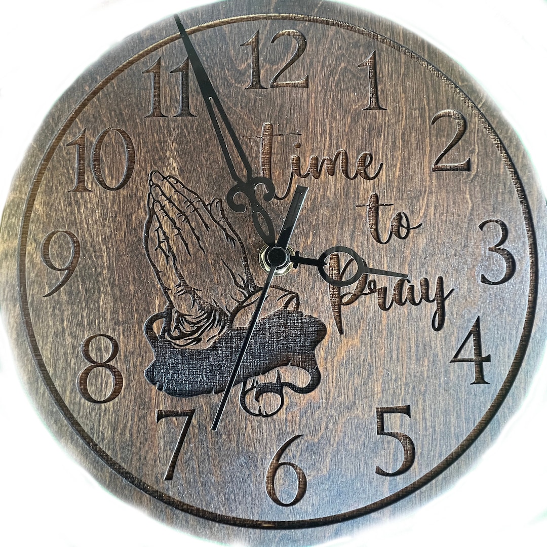 Time to Pray Decorative Wall Clock Birch Wood - Etsy