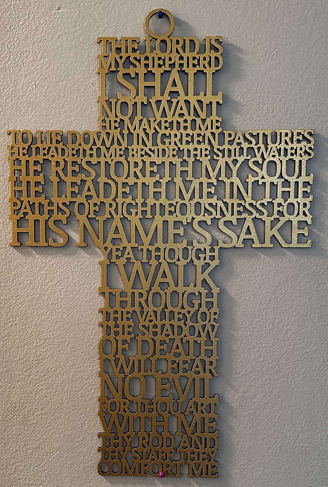 Decorative Christian Wall Decor Cross, Lord's Prayer Psalms 23 Cross ...